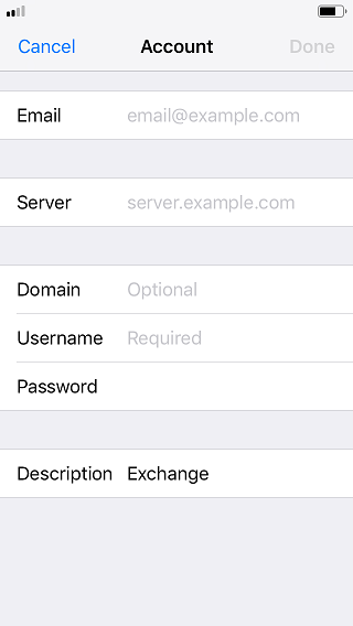 How do I set up a MDaemon account on an iOS device using ActiveSync?